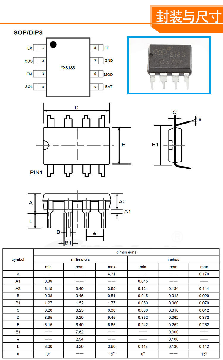 dip8封装尺寸,型号,电子元件_大山谷图库
