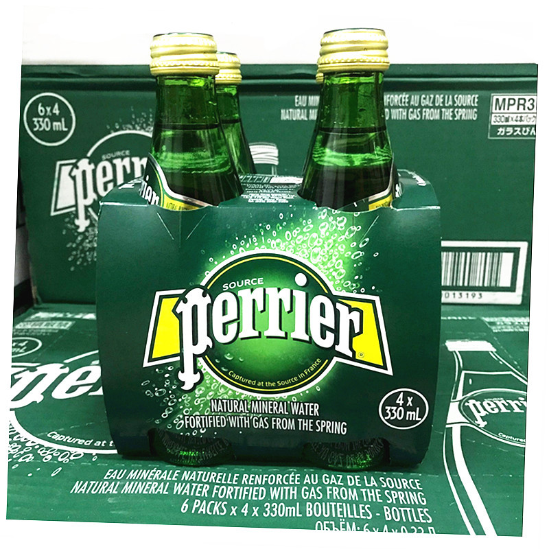 法国进口巴黎水原味柠檬含气天然矿泉水气泡苏打水330ML*24瓶-阿里巴巴