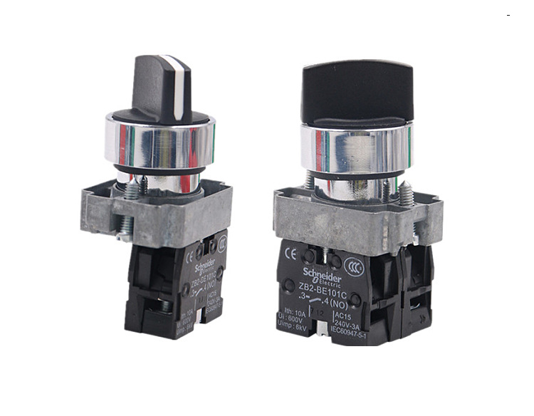 施耐德XB2BD21C二档三档选择开关按钮自锁自复式旋转金属旋钮开关-阿里巴巴