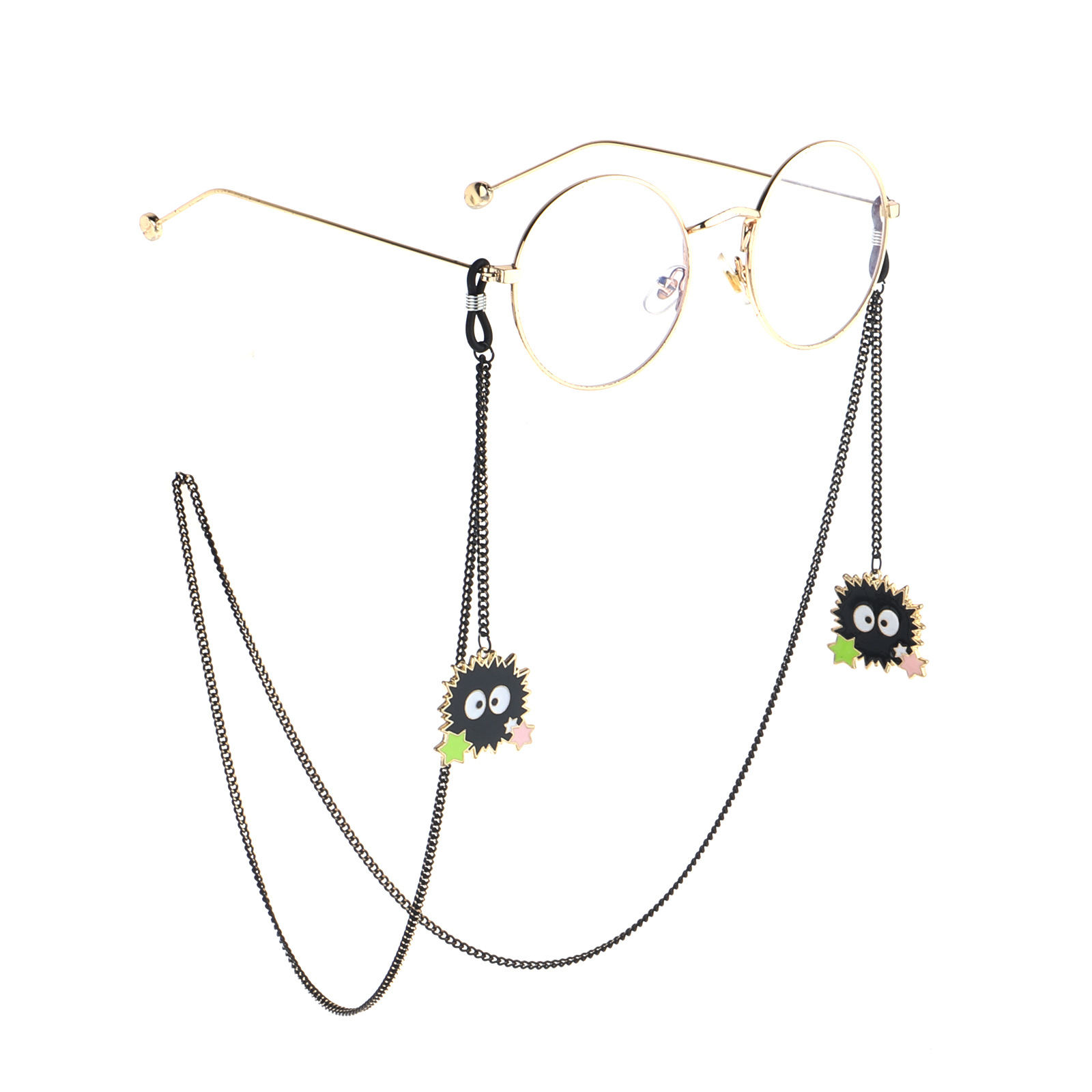 Fashion simple black star brim ball pendant glasses chain NHBC153899