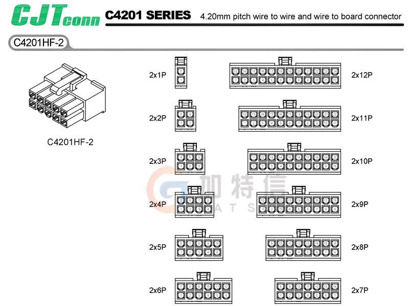 C4201HF-2x1P CJT长江连接器原装正品 双排2PIN胶壳 间距4.2MM-阿里巴巴