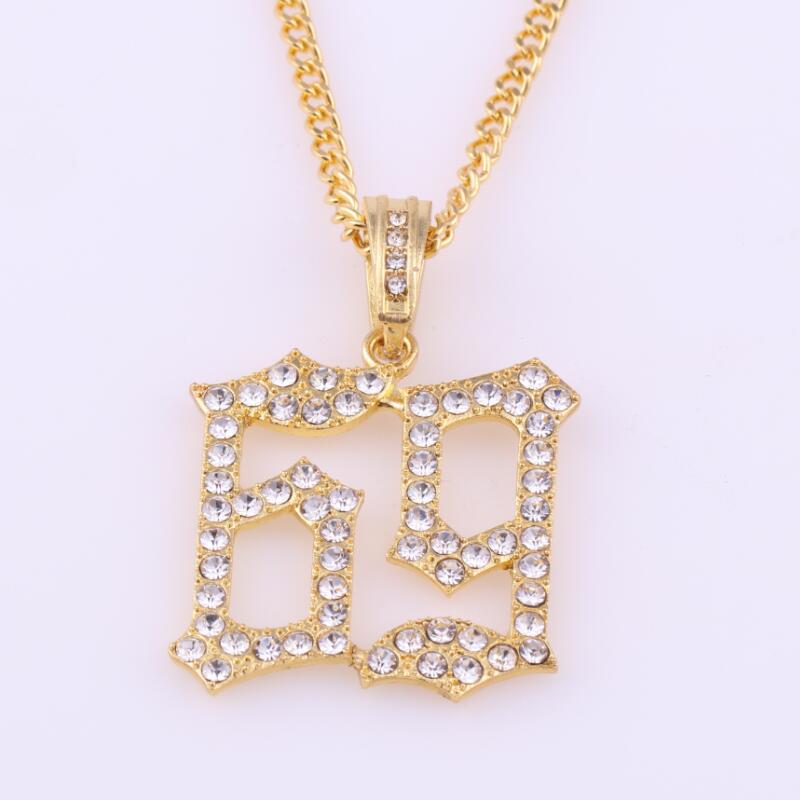 跨境新款饰品批发欧美个性数字69满钻项链男女嘻哈HIPHOP吊坠批发-阿里巴巴