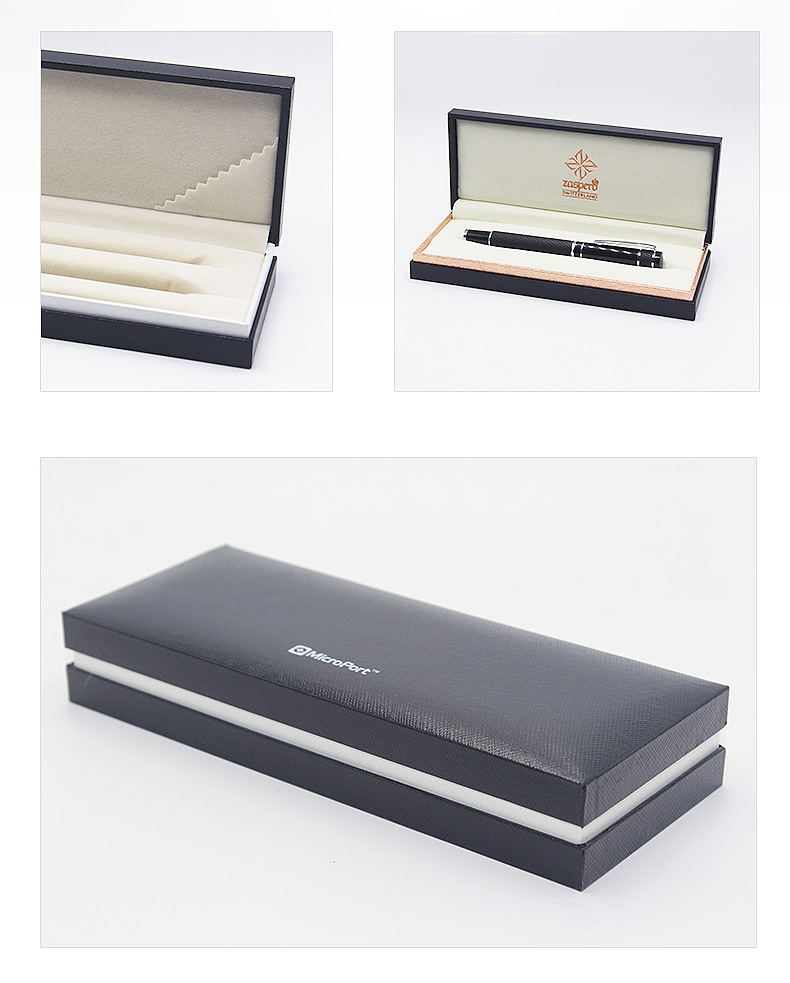 笔包装盒翻盖笔盒定制 双支黑色创意精美笔盒包装厂家定做-阿里巴巴