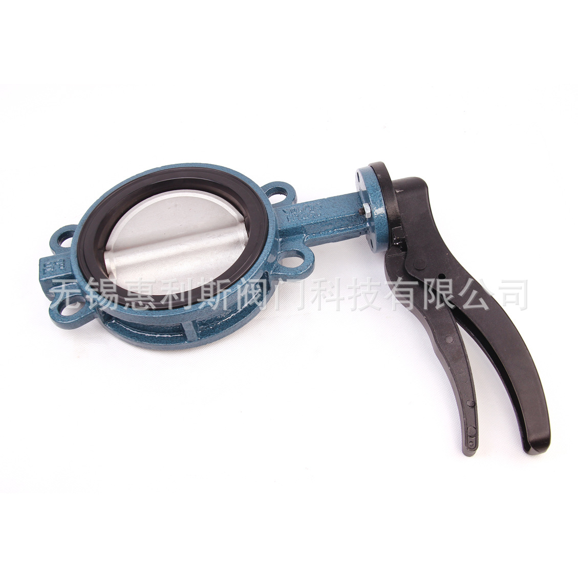 国标D71XP-16Q球墨铸铁手动对夹蝶阀铝合金手柄直通式软密封蝶阀-阿里巴巴