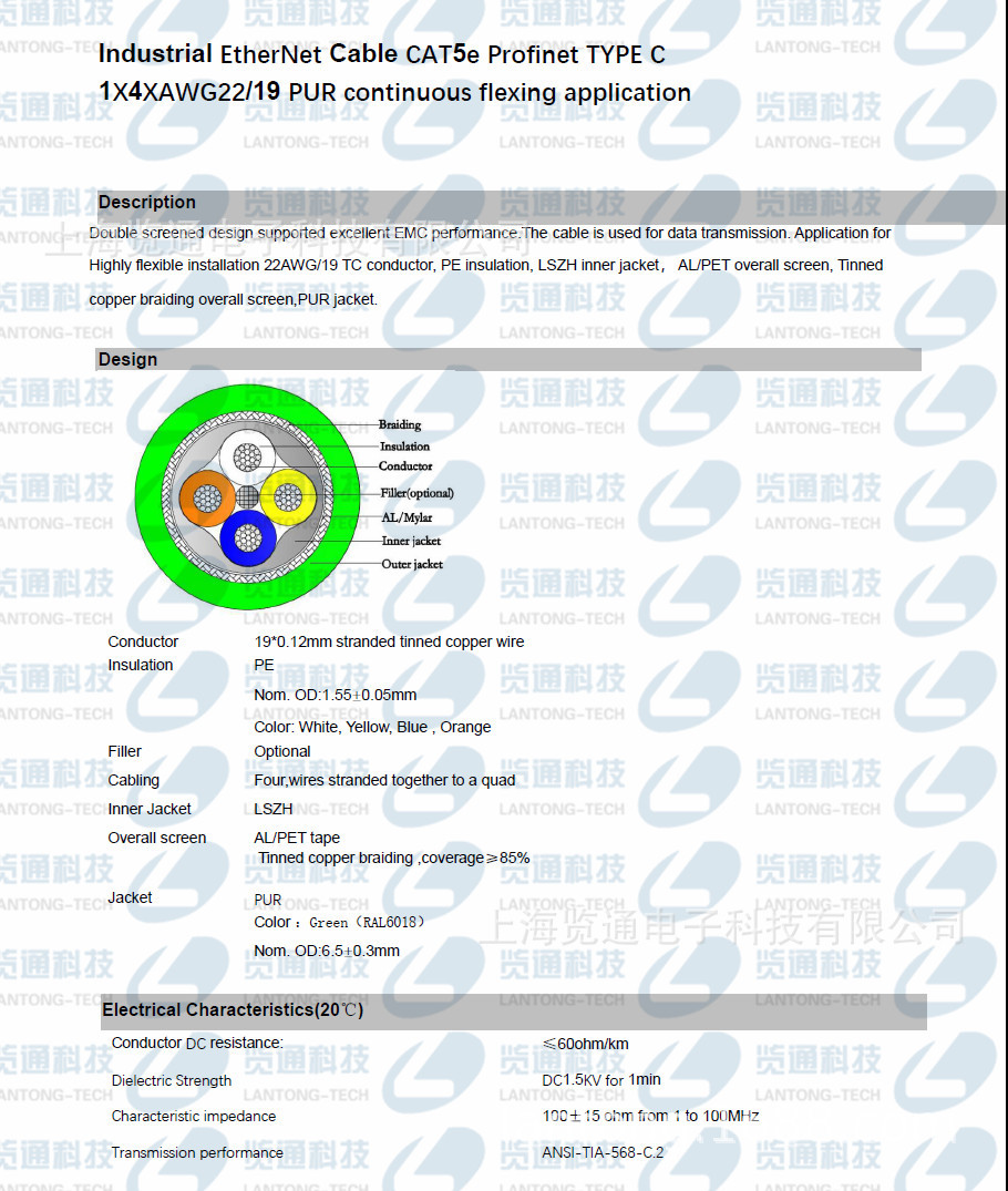 Profinet cable, type C 2X2XAWG22/19_PROFINET以太网电缆-阿里巴巴