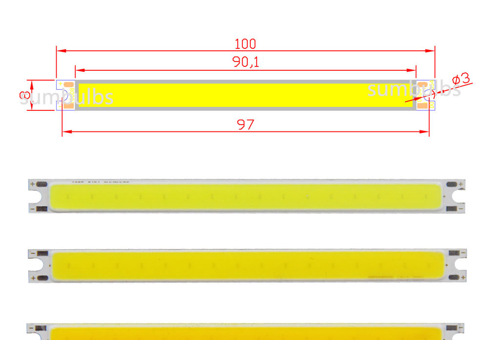 100x8mm COB 集成 倒装 LED 面光源 长条LED 灯珠 LED灯板 12V-阿里巴巴