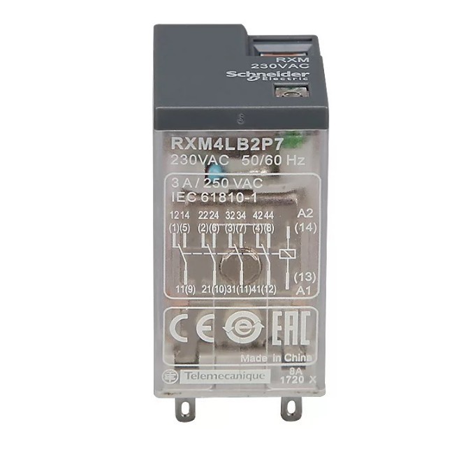 施耐德中间继电器RXM4LB2P7 3A 4组触点继电器 原装正品-阿里巴巴