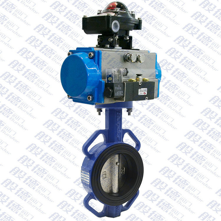 气动对夹蝶阀对夹式碟阀D671X-16Q铸铁气动双作用软密封蝶阀dn100-阿里巴巴
