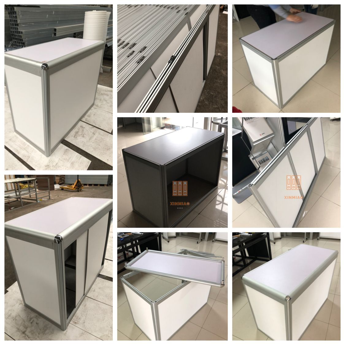 加工八棱柱展桌三叉洽谈桌拆装折叠咨询展览展销会组装铝展桌厂家-阿里巴巴