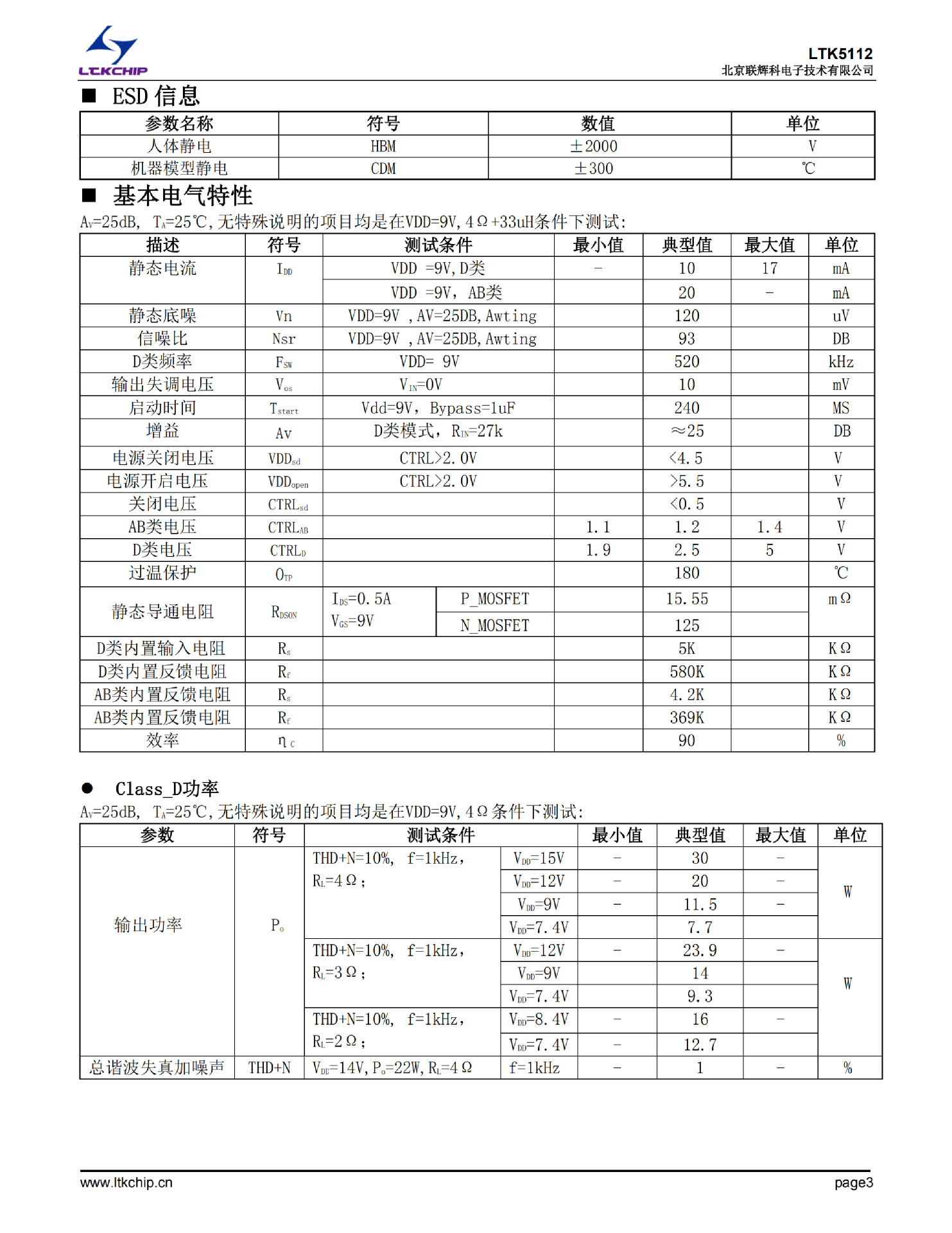 LTK5112 ESOP-8 单声道4Ω-32W F类音频放大器 原装现货-阿里巴巴