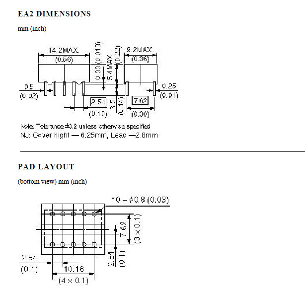 2PCS Relay EA2-5NU EA2-12NU Can Replace EC2-4.5NU EC2-5NU EC2-12NU EC2-24NU