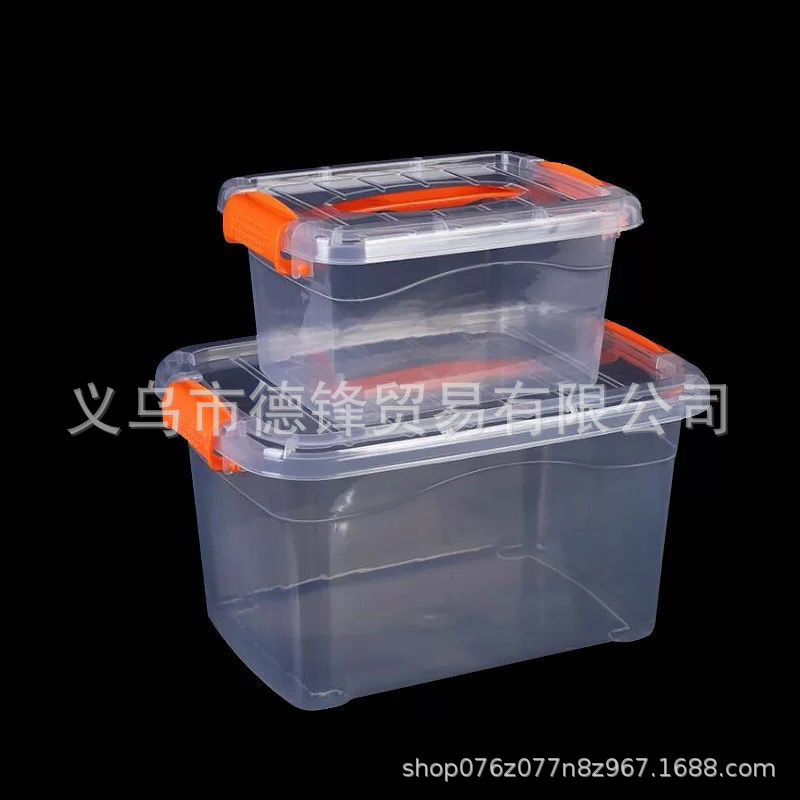 透明收纳箱整理箱塑料箱子有盖大小号手提储物 小圆桶收纳盒-阿里巴巴
