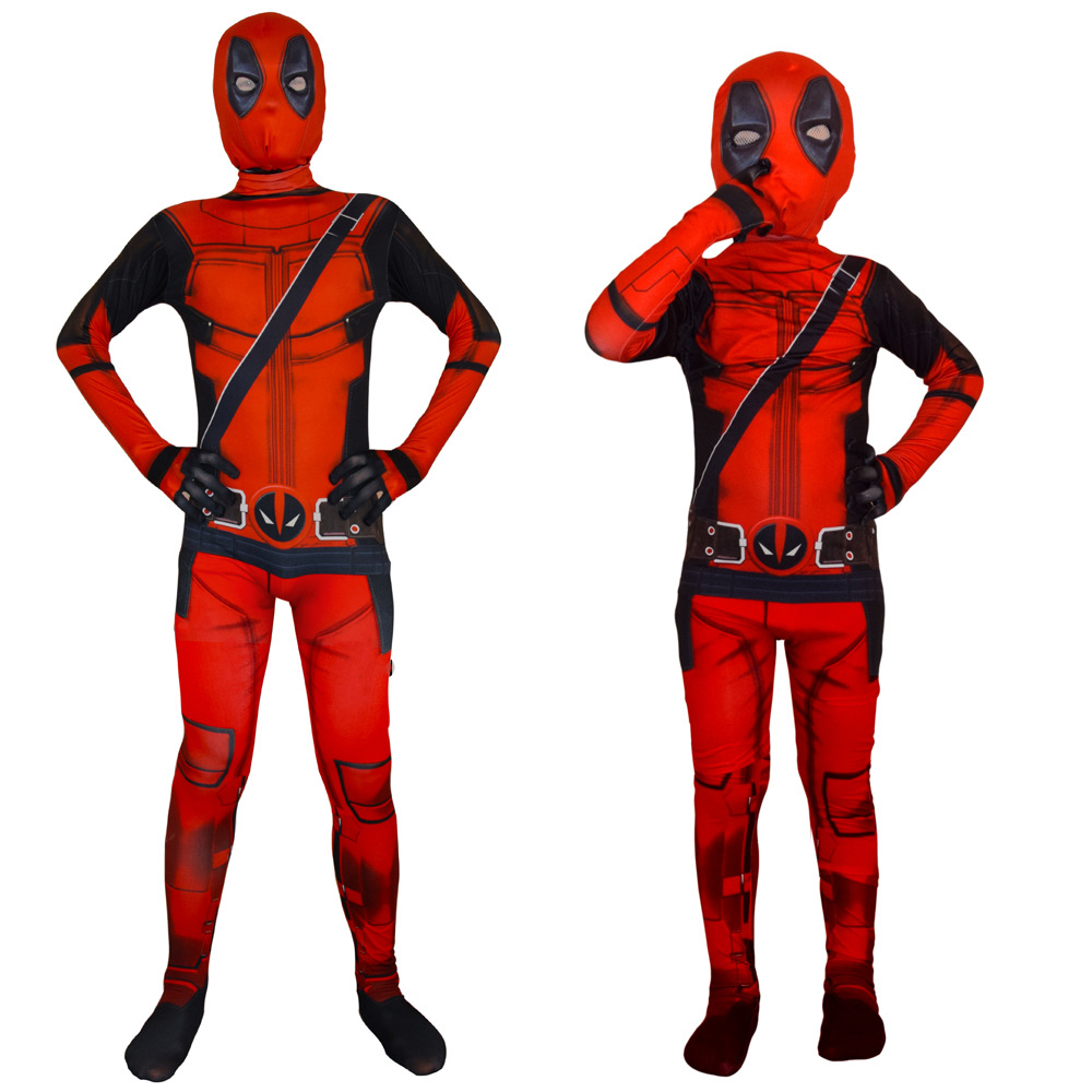 死侍cosplay服装成人套装 Deadpool死侍2紧身衣 万圣节服装儿童-阿里巴巴