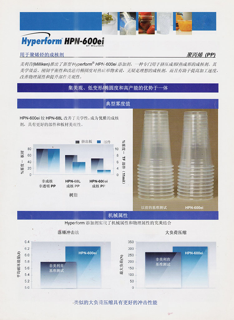 美利肯聚丙烯成核剂HyPerform HPN- 600ei 挤压成型部件原装正品-阿里巴巴