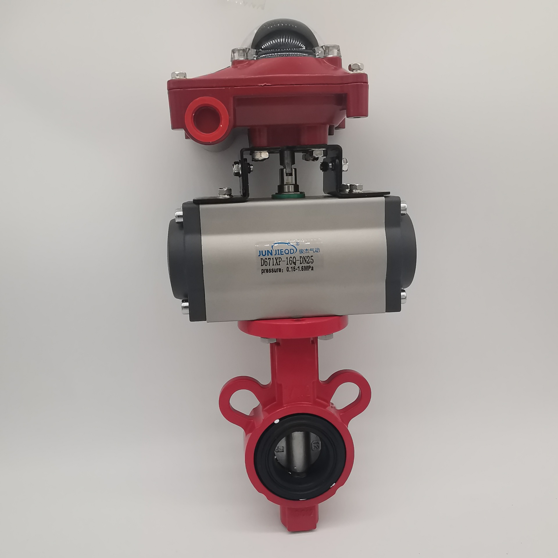 不锈钢衬氟气动对夹蝶阀D671F-16Q不锈钢板阀DN25四氟蝶阀DN50-阿里巴巴