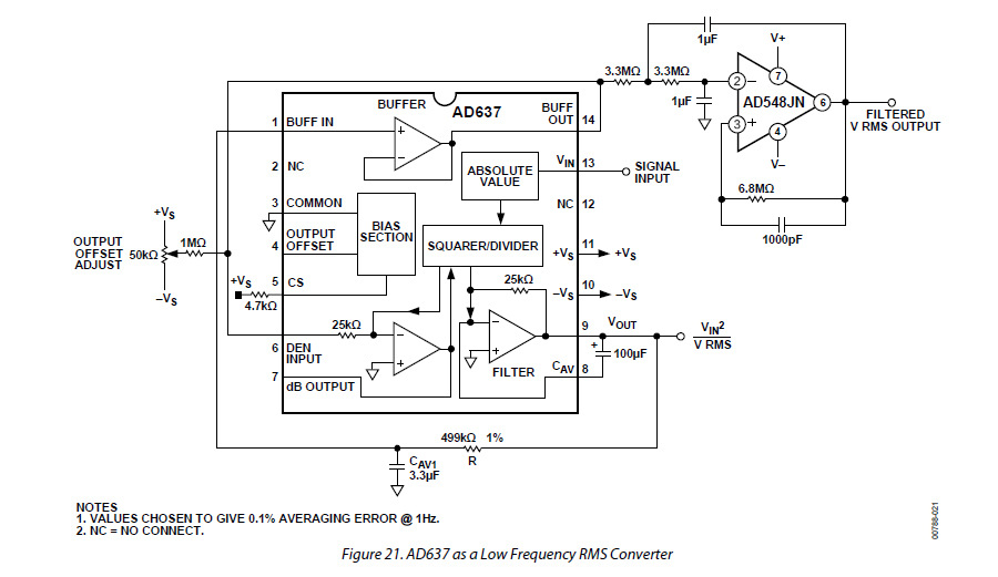 AD637模块 有效值检测模块 峰值电压检测模块 交流信号 数据采集-阿里巴巴
