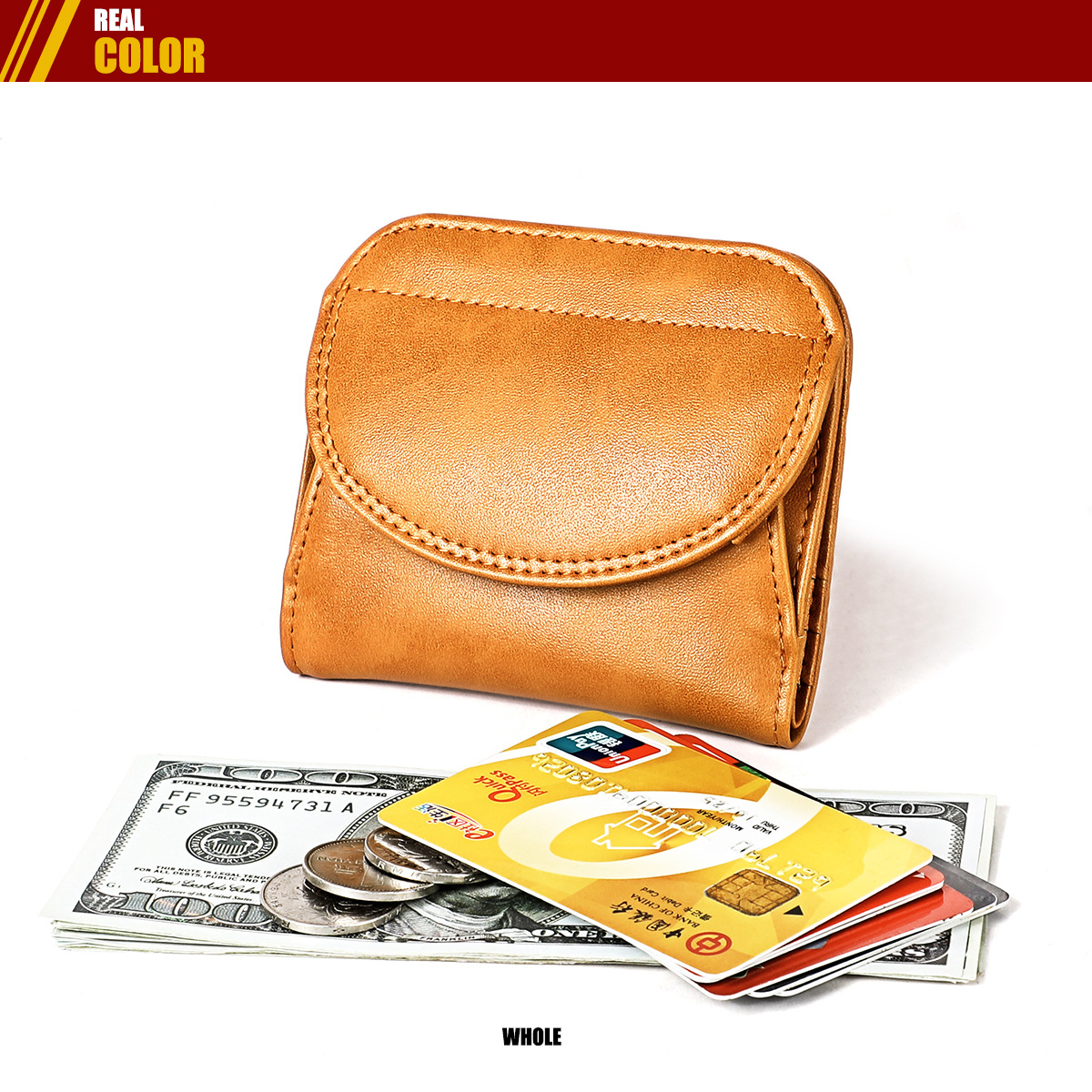 Wholesale leather small wallet wholesale short folding coin purse anti ...