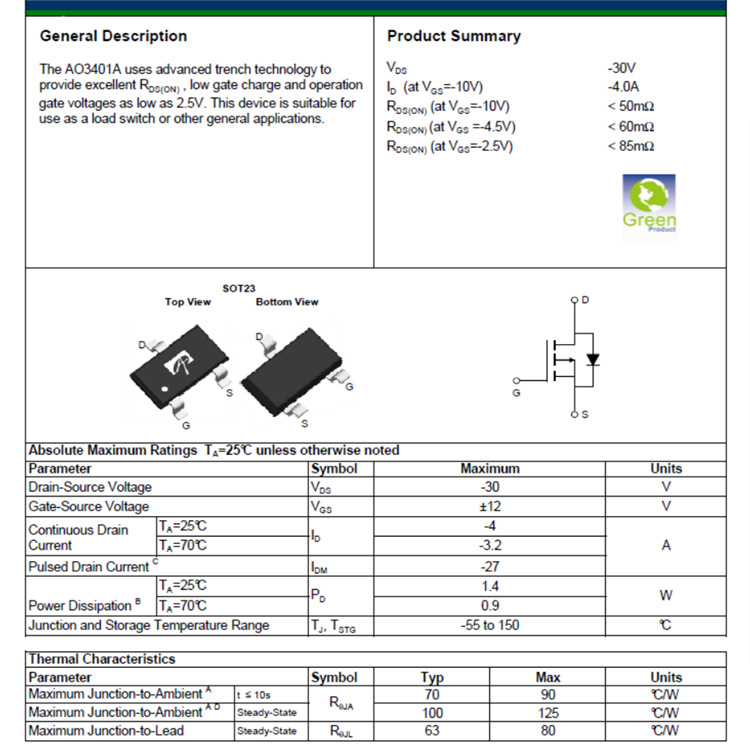 ao3401,3401是什么管子,贴片_大山谷图库