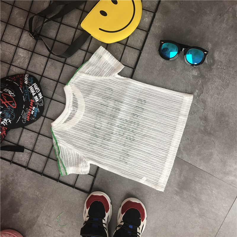 男童短袖T恤2025夏季网格镂空上衣中小童短袖C68010短裤12135套装-阿里巴巴