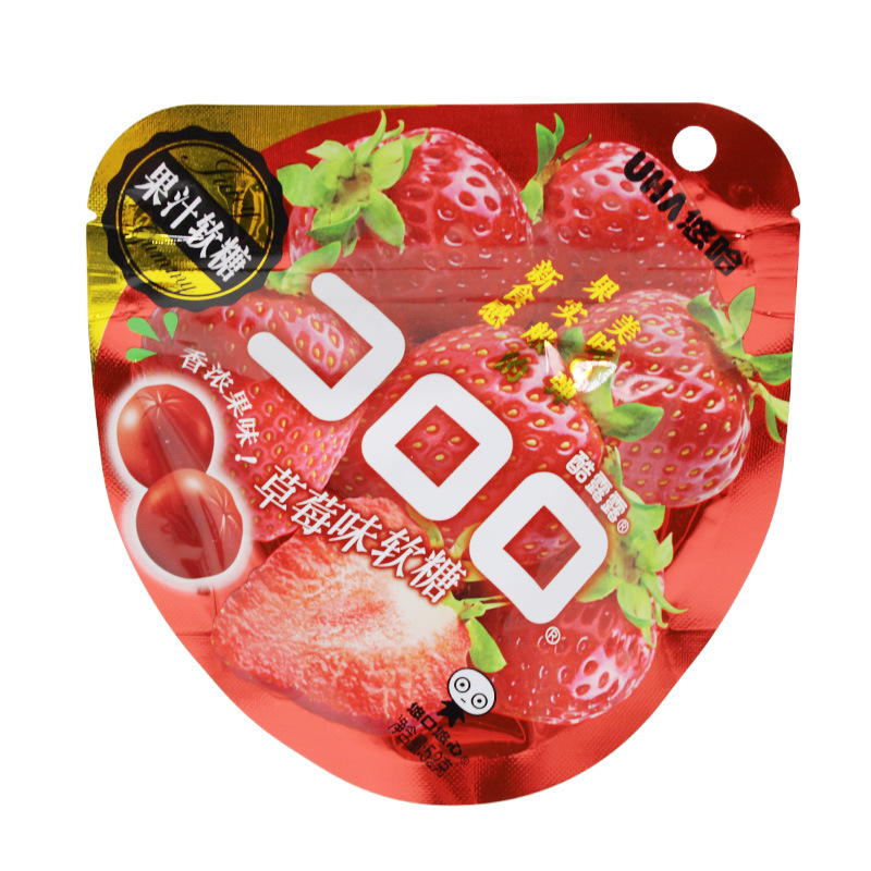 UHA悠哈味觉果汁软糖酷露露草莓/葡萄/桃子味橡皮QQ爆浆CO糖果52g-阿里巴巴