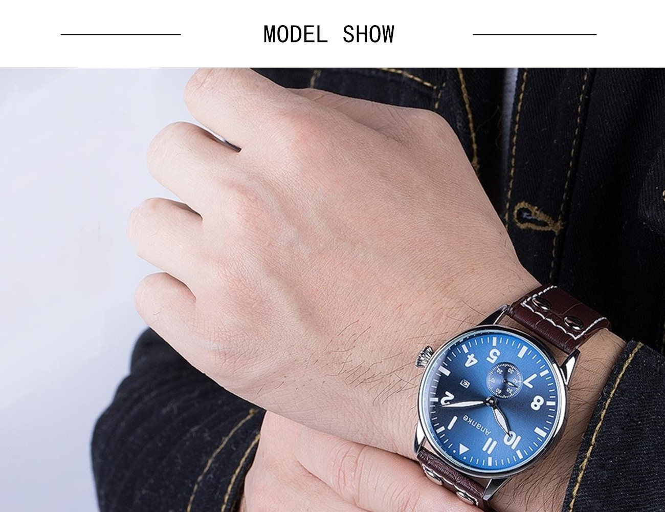 阿南刻ANANKE男士运动手表 跨境爆款真皮表带防水石英表批发WATCH-阿里巴巴