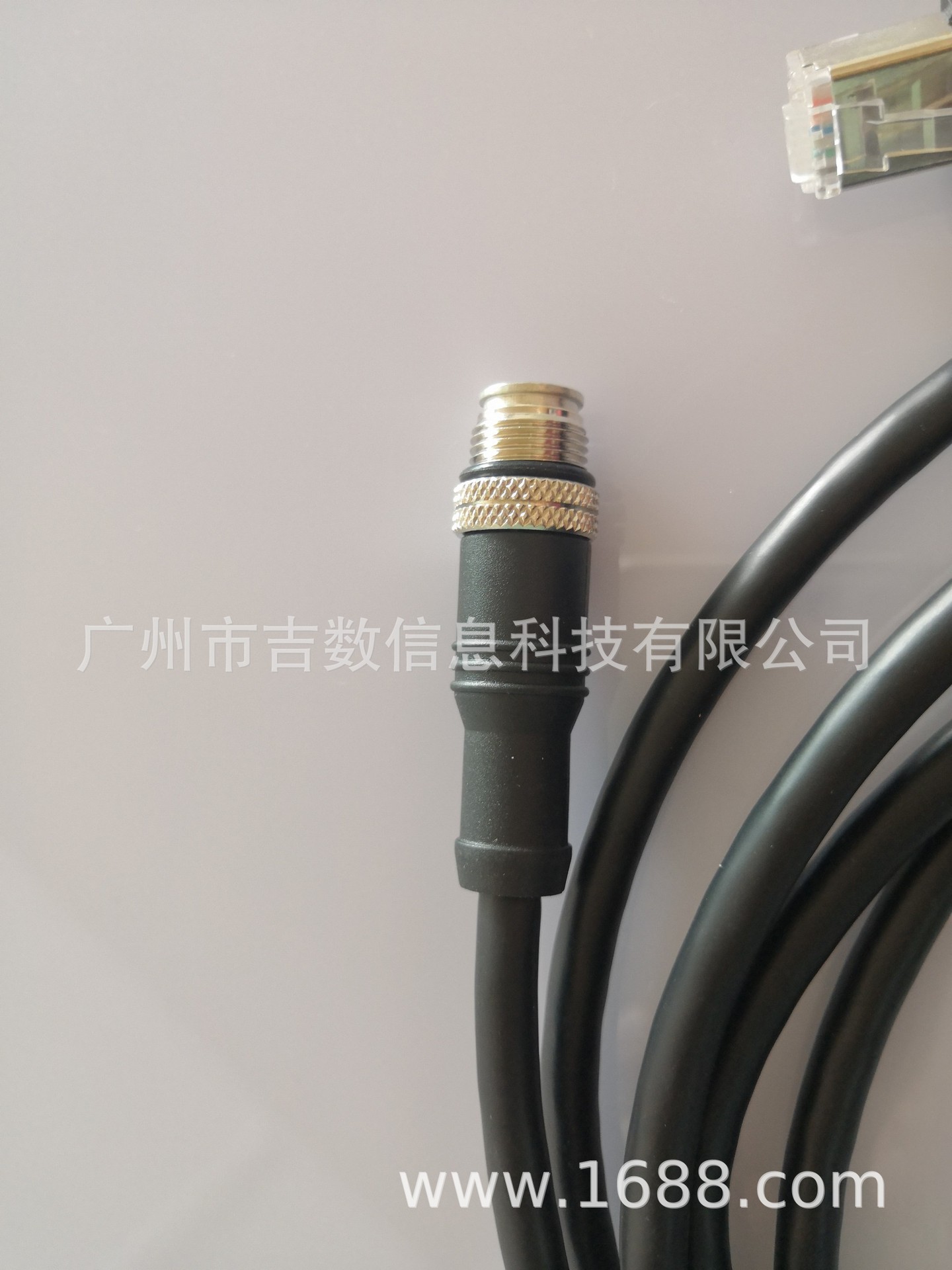 M12 8Pin 工业接口以太网数据线 完全兼容Microscan 61-000163-03-阿里巴巴