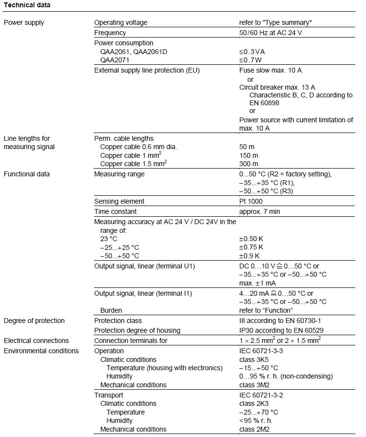 SIEMENS西门子QAA2061房间室内温度传感器QAA2061D,QAA2071-阿里巴巴