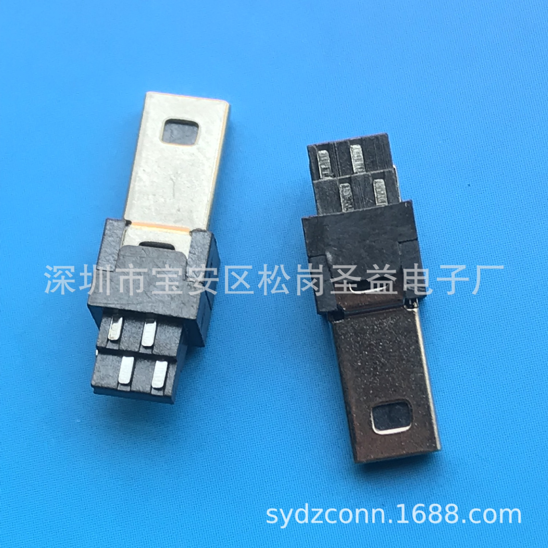 加长MINI 8P公头USB迷你8PIN长体外露L=8.0mm焊线式 铜壳铁壳-阿里巴巴