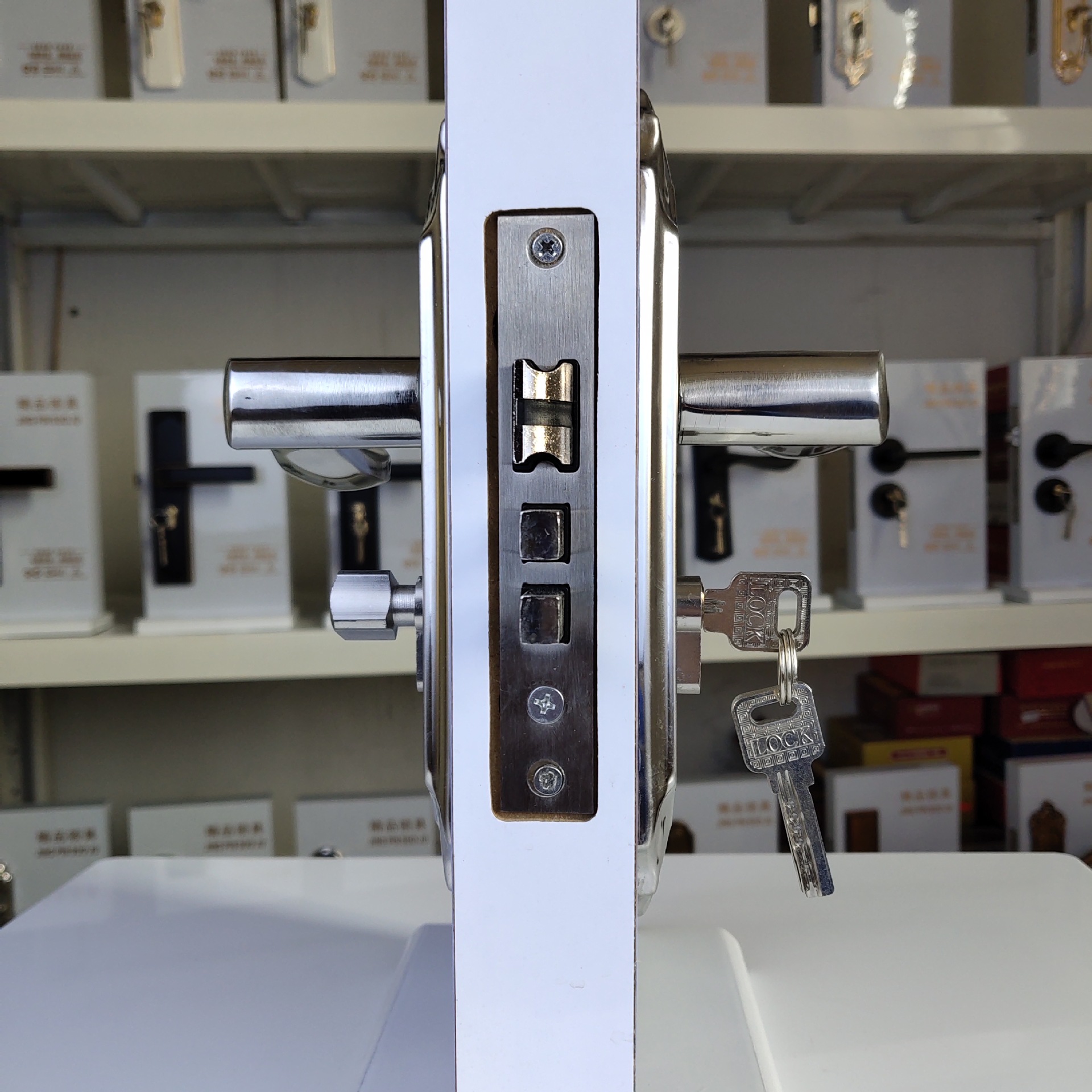 不锈钢静音门锁 304钢印卧室房门锁 室内实木门机械锁 实心门把手-阿里巴巴