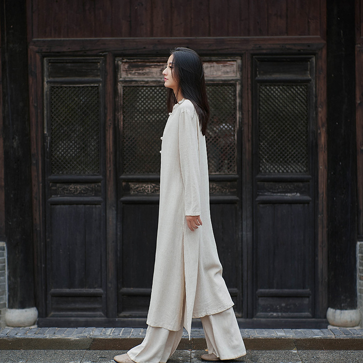 Cotton and linen reto zen clothing hanfu tai chi kungfu clothes for ...