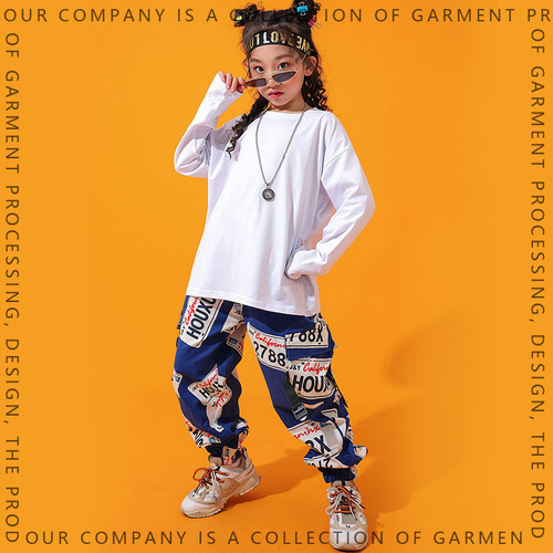 Children's jazz street hiphop rapper dance costumes boys hip-hop suits ...