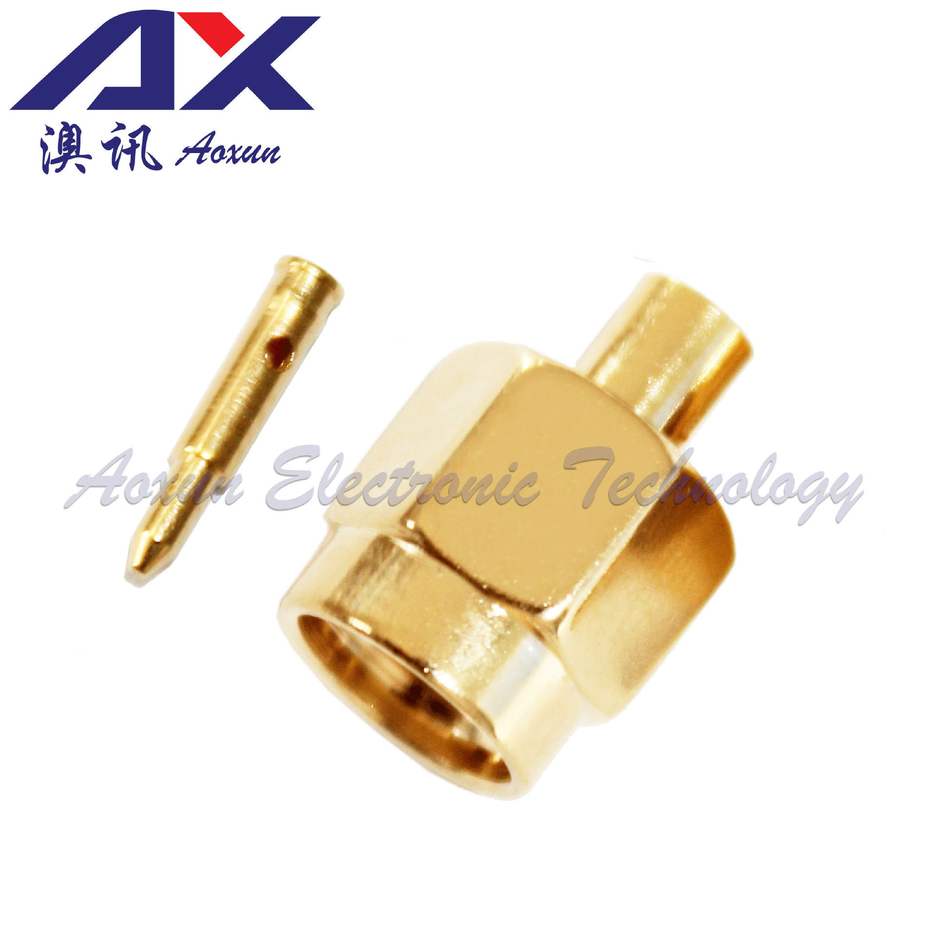 澳讯射频连接器SMA-JB2全铜镀金适配RG405/086直式公头SMA连接器-阿里巴巴