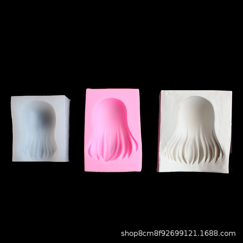 超轻粘土头发模具硅胶软陶动漫人物发型制作刘海长短发翻糖模型-阿里巴巴