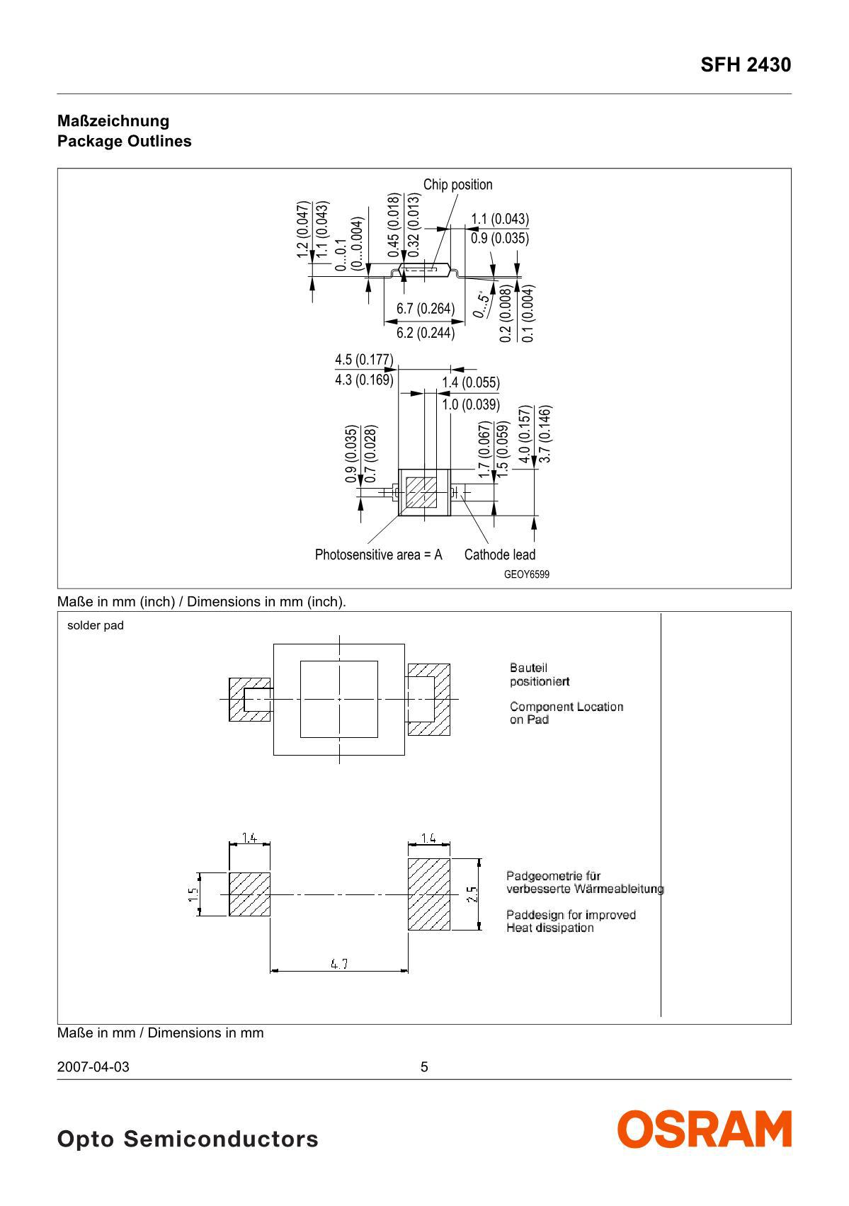 OSRAM现货供应 SFH2430 硅光电池 光电二极管 光敏二极管-阿里巴巴