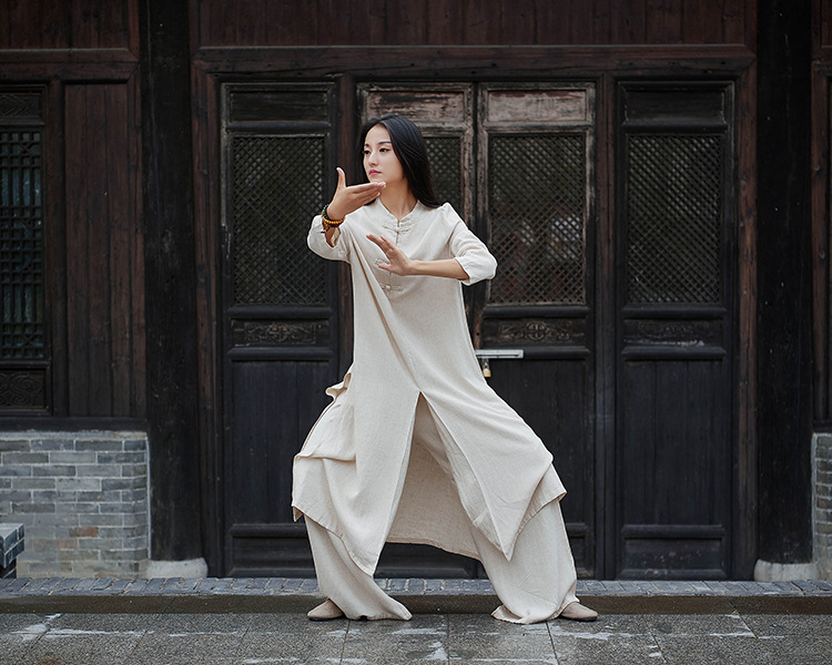Cotton and linen reto zen clothing hanfu tai chi kungfu clothes for ...