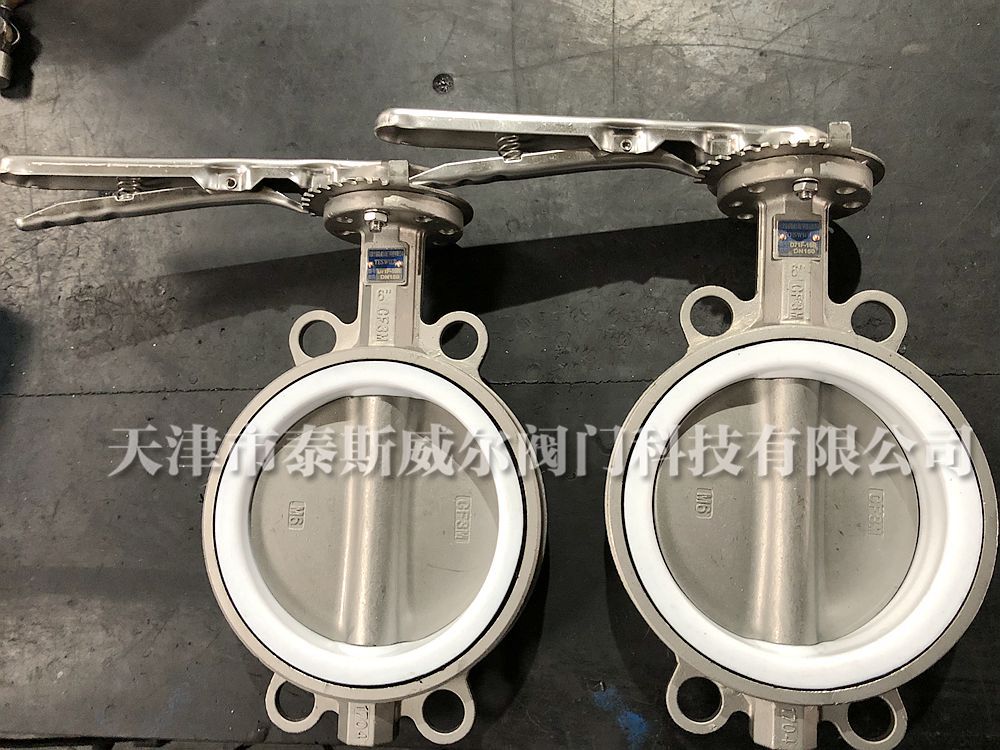 手柄对夹蝶阀 316不锈钢 CF8M D71F-10/16R 耐酸碱 四氟阀座 PTFE-阿里巴巴