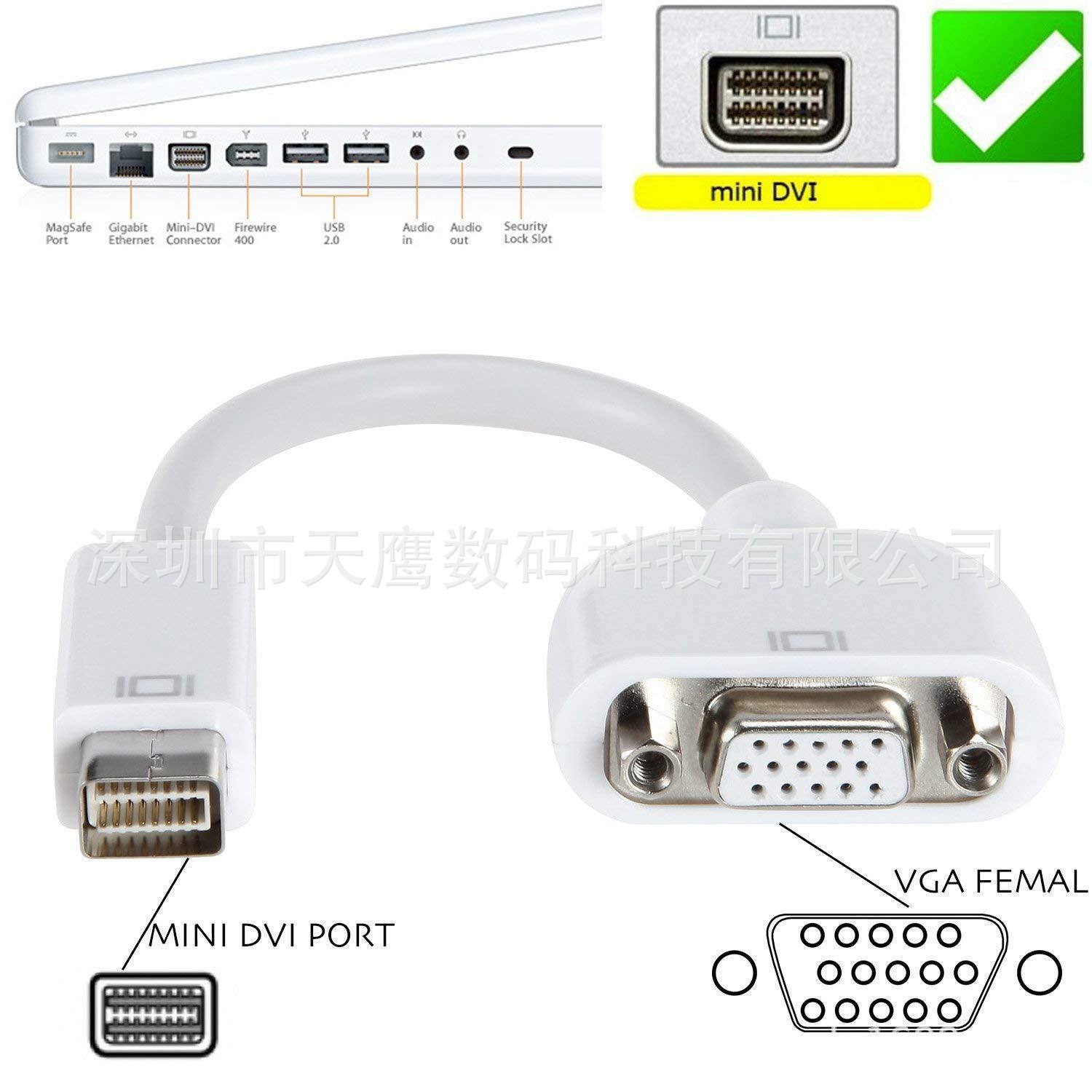 适用苹果Mini DVI转HDMI 线 迷你DVI to VGA高清转接线-阿里巴巴