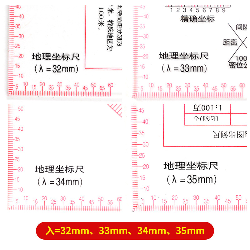 TQ-13综合地理坐标半圆尺指挥识图用图作业尺组合地形学尺-阿里巴巴