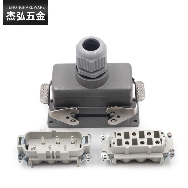 厂家直供应重载插头 矩形航空插头 6芯重载连接器HDC-HSB-006-阿里巴巴