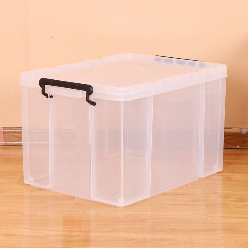 大号透明塑料收纳箱 加厚带盖直角整理箱 玩具衣物透明整理收纳盒-阿里巴巴