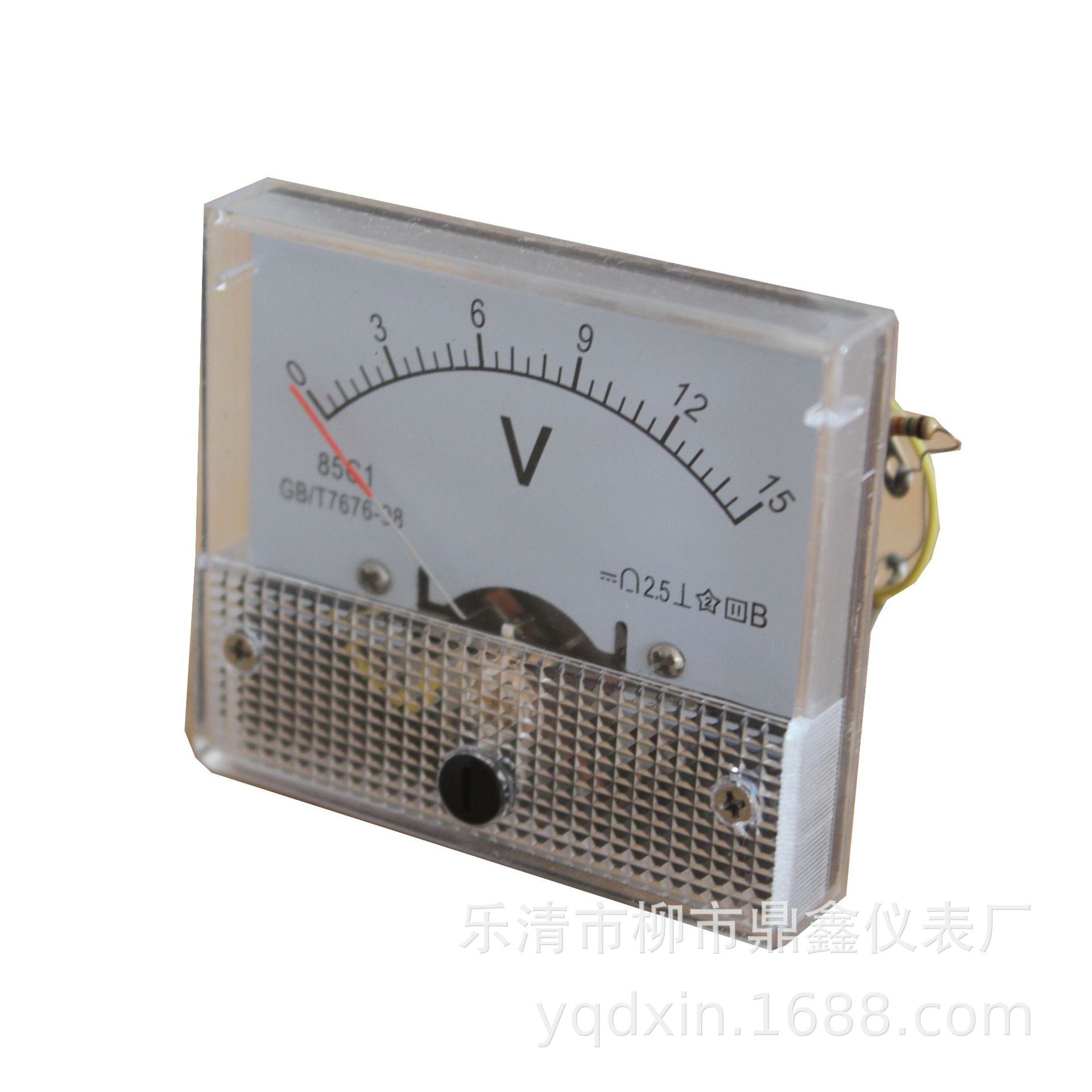 厂家直销指针式电瓶测量用电流电压表85C1-V 黑底外接线15V电压表-阿里巴巴