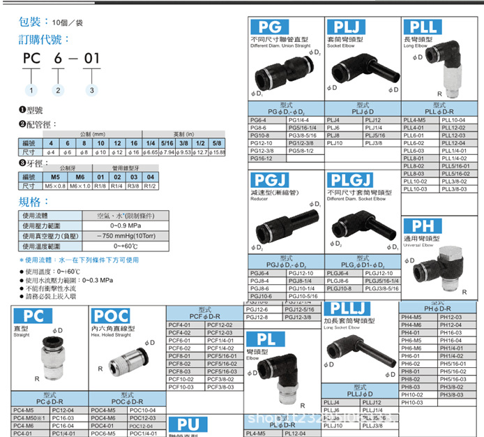 PISCO接头 PG6-4 PG8-6 PG10-8 PG12-10 现货销售-阿里巴巴