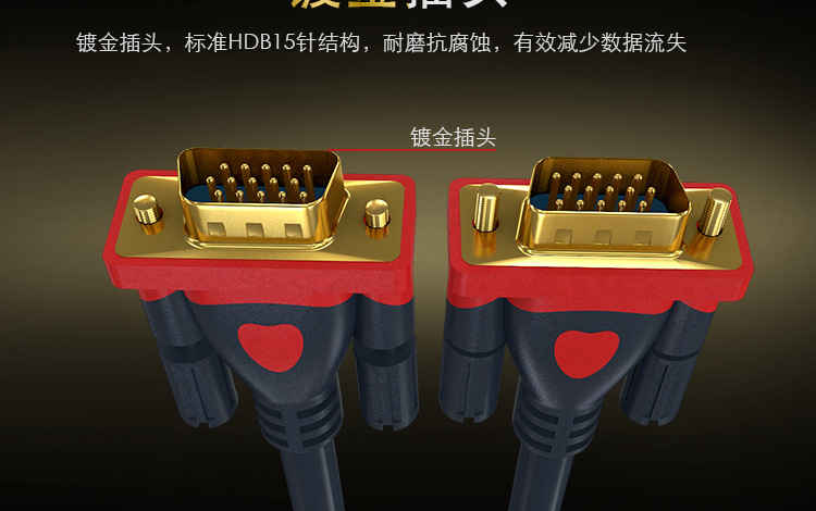 vga线3+9电视电脑显示器连接线VGA高清线工程专用数据线1.5米批发-阿里巴巴