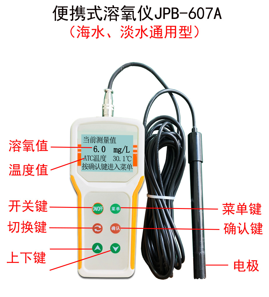 便携式溶氧仪溶氧量检测仪溶氧检测仪水产养殖容解氧测定仪测氧-阿里巴巴