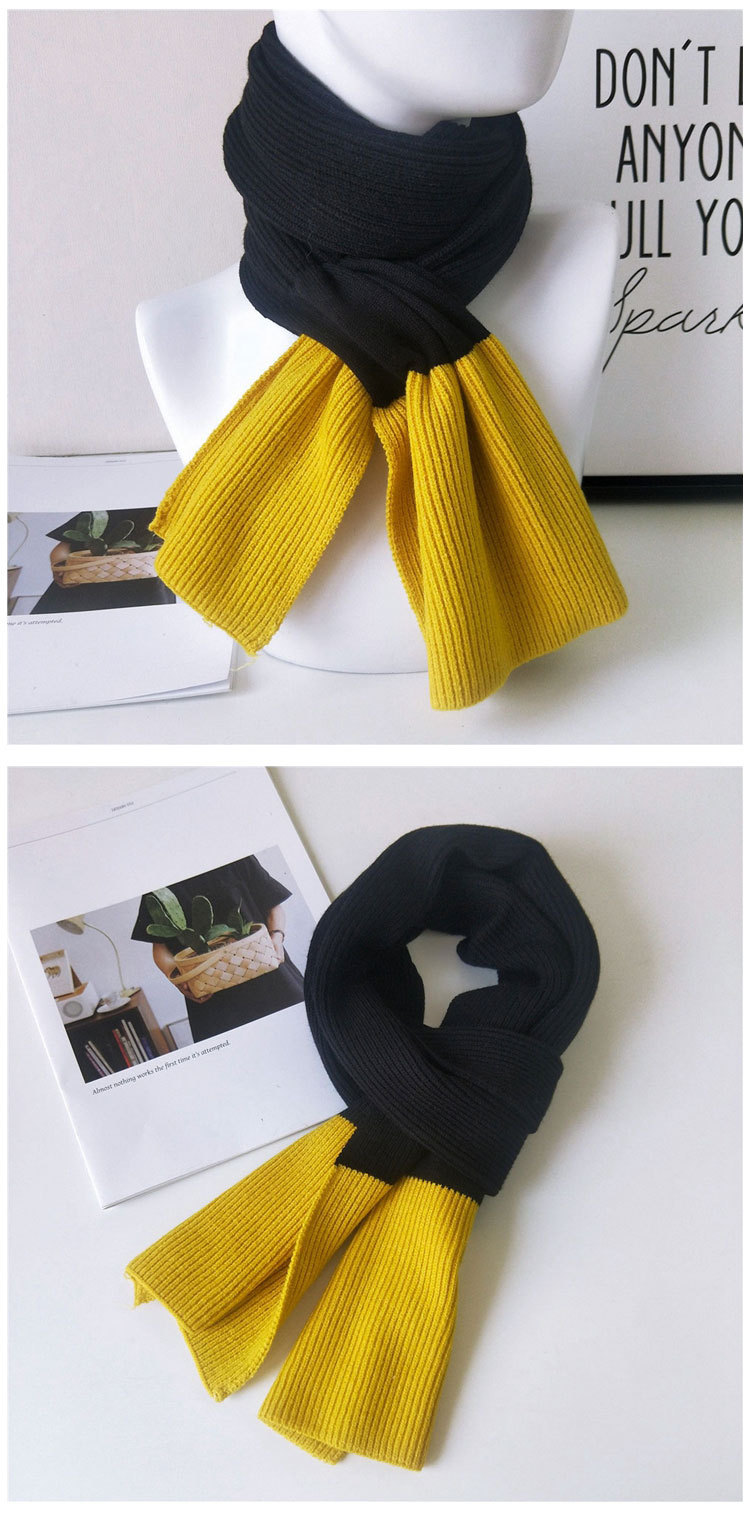 Wholesale two-color matching cross solid color scarf - Nihaojewelry