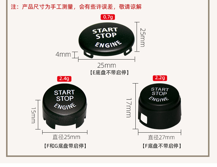 适用宝马5系F10 7系F02一键启动按键 520 730点火开关不带启停-阿里巴巴