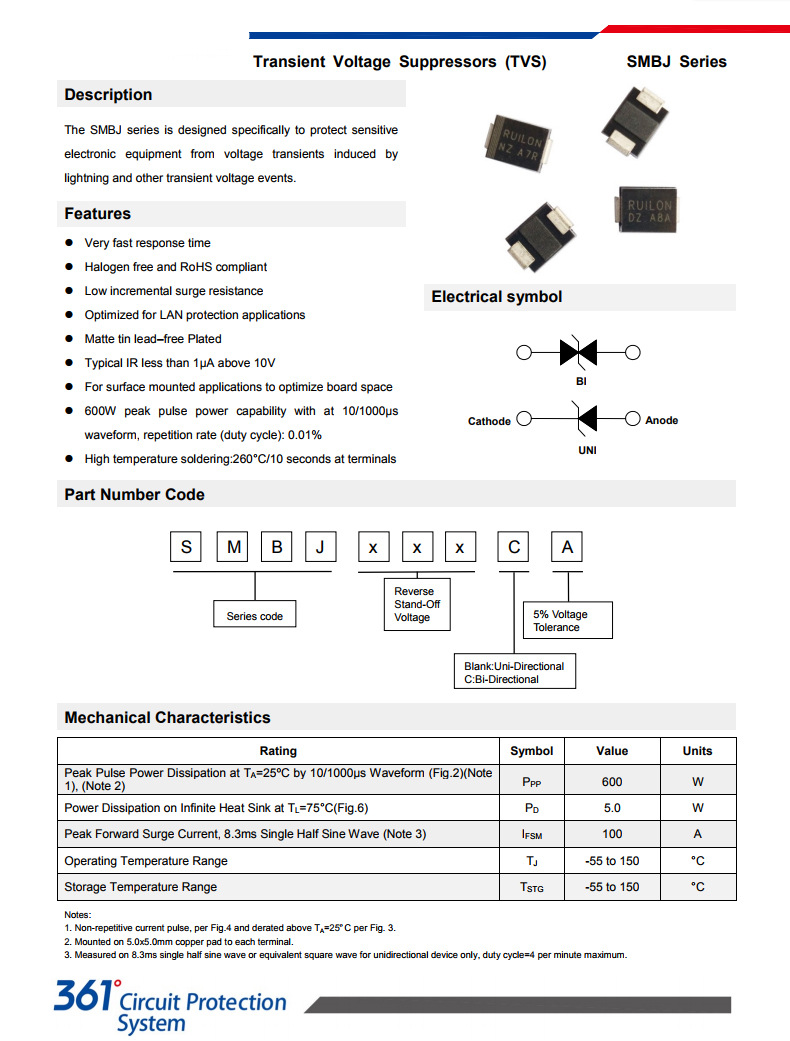 TVS二极管/SMBJ33CA 丝印CM 瞬态抑制二极管SMB(DO-214AA)RUILON-阿里巴巴