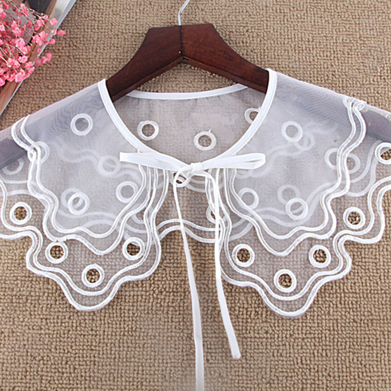 Women lace Fake collar ladies detachbale collar big doll collar top ...