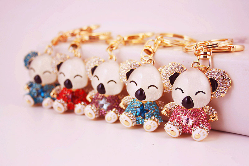 Wholesale creative cute koala key chain animal key chain metal pendant ...