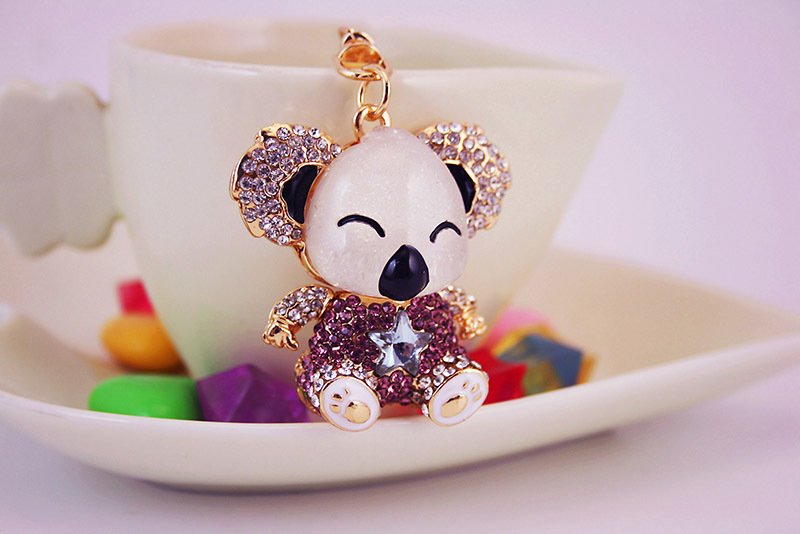Wholesale creative cute koala key chain animal key chain metal pendant ...